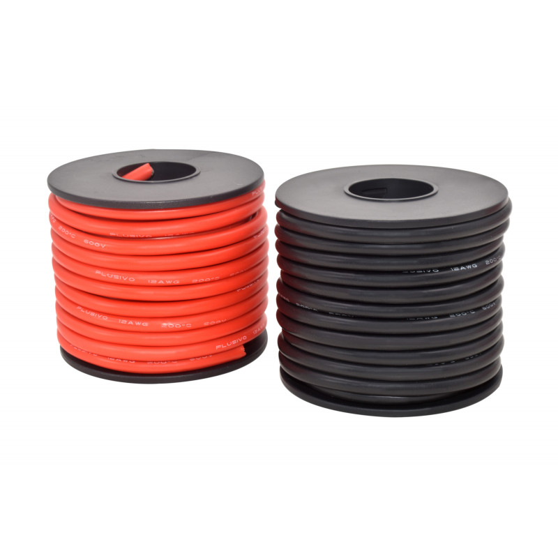 Plusivo AWG12 Silicone Hook Up Wire Kit - 600V Stranded Tinned Copper ...