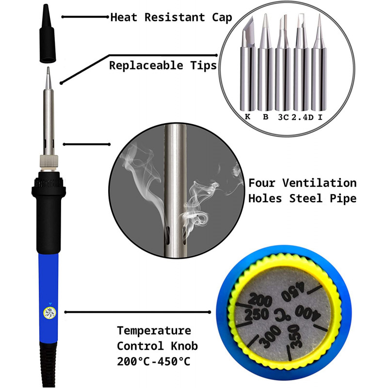 Plusivo Soldering Kit with Diagonal Wire Cutter (230 V, EU Plug)