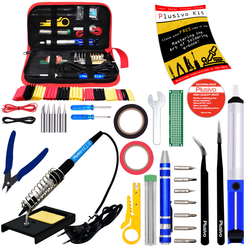 Plusivo Soldering Kit with Diagonal Wire Cutter (230 V, EU Plug)
