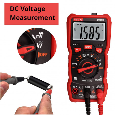 6000 Counts Digital Multimeter Auto Ranging TRMS AC DC Voltmeter Ohm ...