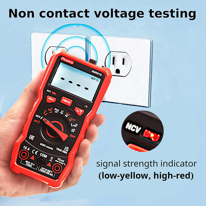 6000 Counts Digital Multimeter Auto Ranging TRMS AC DC Voltmeter Ohm ...