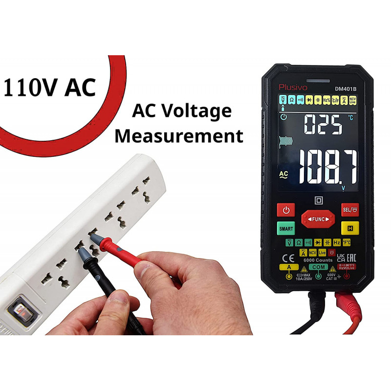 6000 Counts Digital Multimeter TRMS Smart Electrical Tester AC DC ...