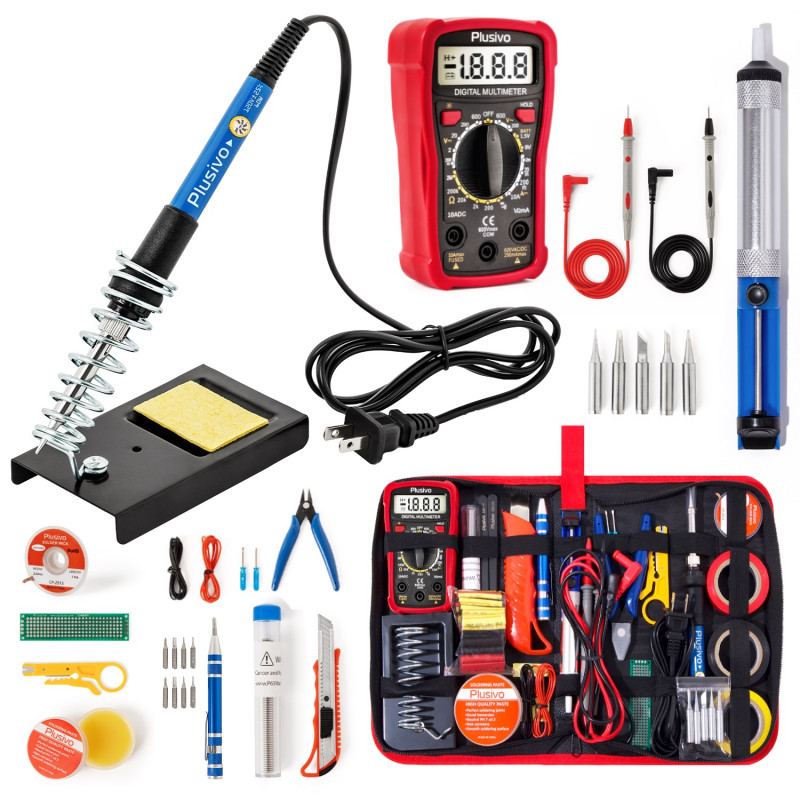 Plusivo Soldering Iron Kit with Digital Multimeter (220-230 V, Plug Type A)