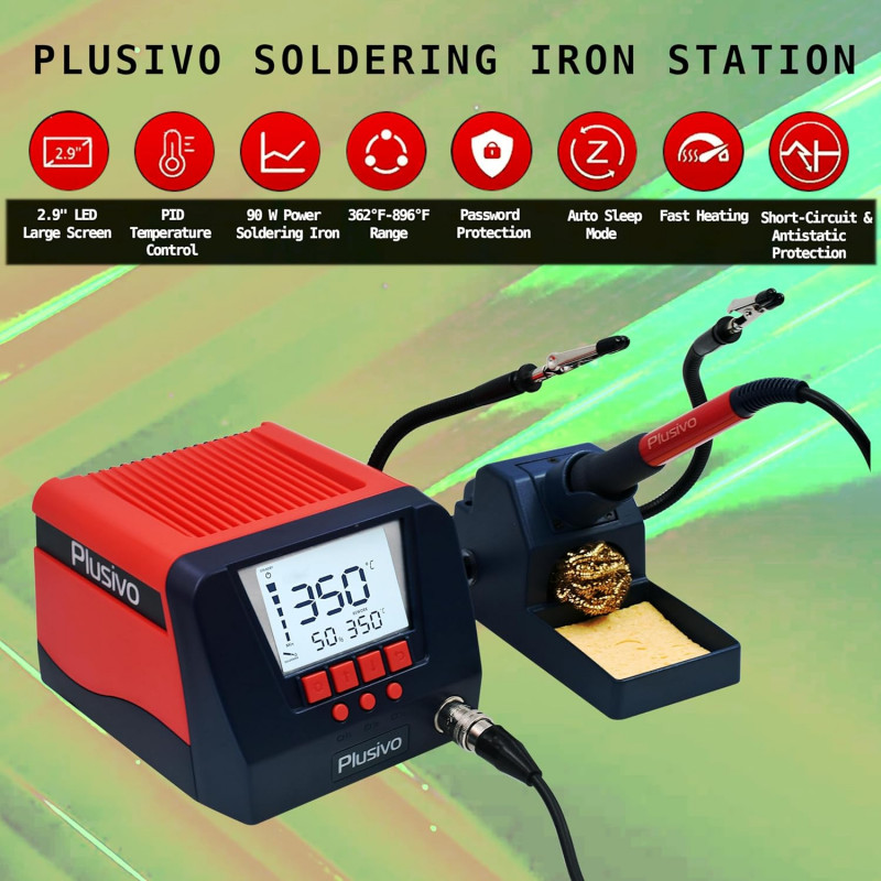 Digital Soldering Iron and Rework Station Wide LCD Display Screen, ºC ...