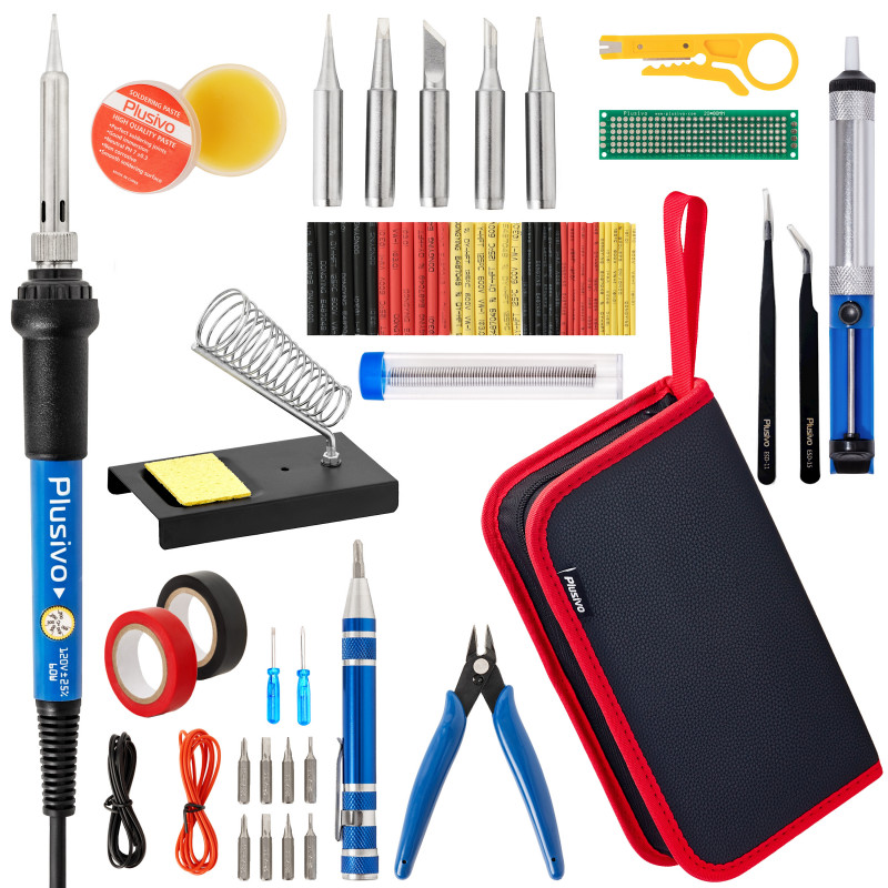 Plusivo Soldering Kit with Diagonal Wire Cutter V3 (120 V, US Plug)
