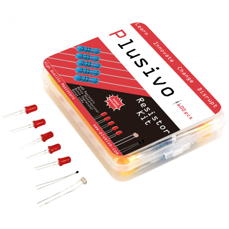 Plusivo Resistor Assortment Kit - 10 Ω to 1 MΩ (600pcs)