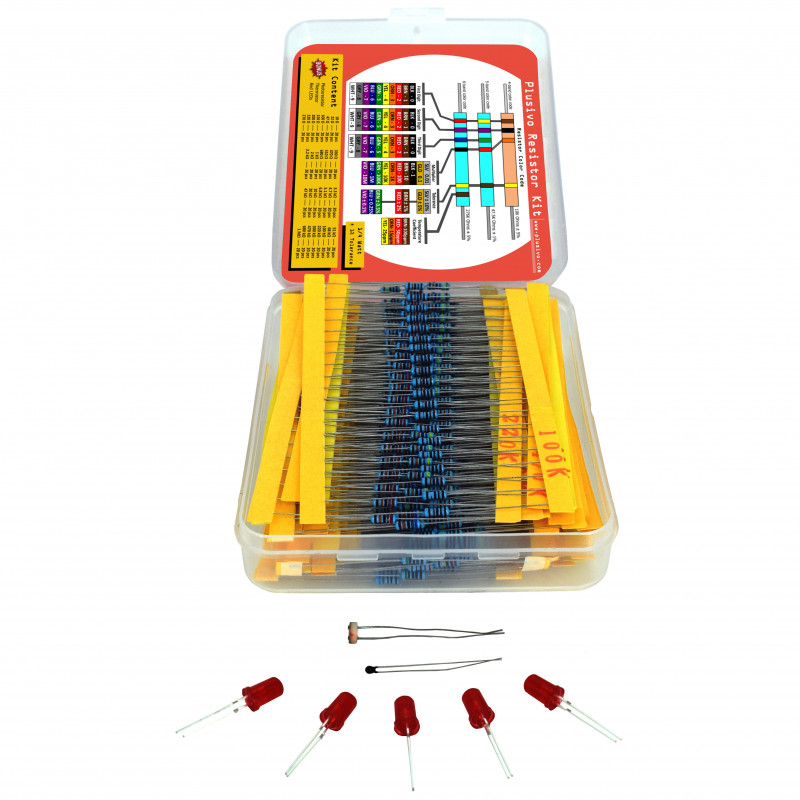 Plusivo Resistor Assortment Kit - 10 Ω to 1 MΩ (600pcs)