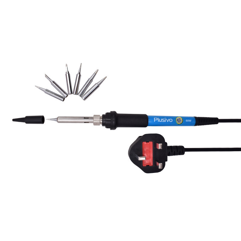 Plusivo Soldering Kit with Diagonal Wire Cutter (230 V, UK Plug)