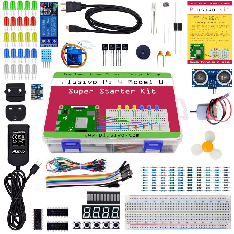Plusivo Pi 4 Super Starter Kit without Raspberry Pi and without NOOBs - EU and UK ...