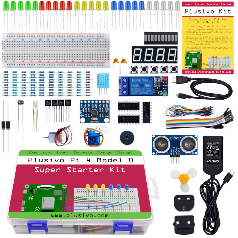 Plusivo Pi 4 Super Starter Kit without Raspberry Pi and without NOOBs - EU and UK ...