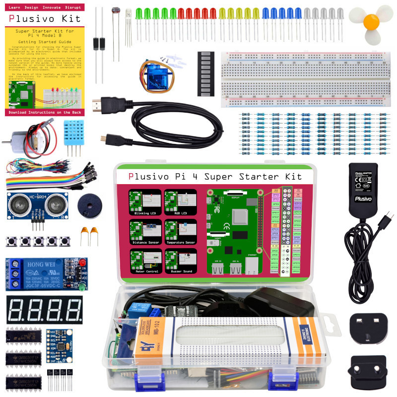 Plusivo Pi 4 Super Starter Kit without Raspberry Pi and without NOOBs - EU and UK ...