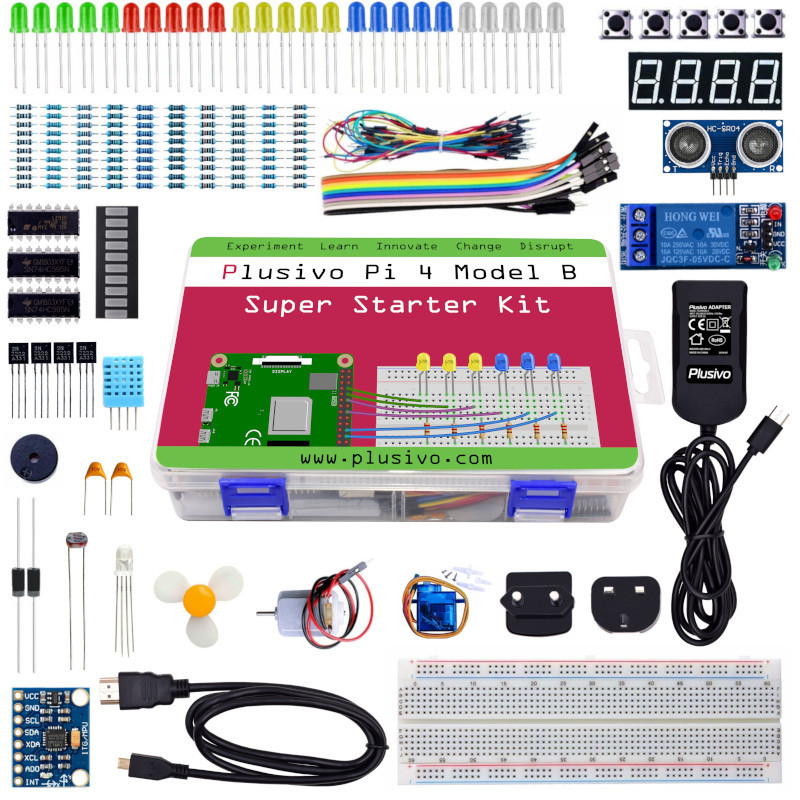 Plusivo Pi 4 Super Starter Kit without Raspberry Pi and without NOOBs - EU and UK ...